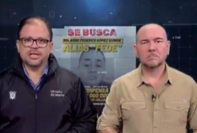 Fuga de alias ‘Fede’: esta es la cifra que ofrece el Gobierno por su ...